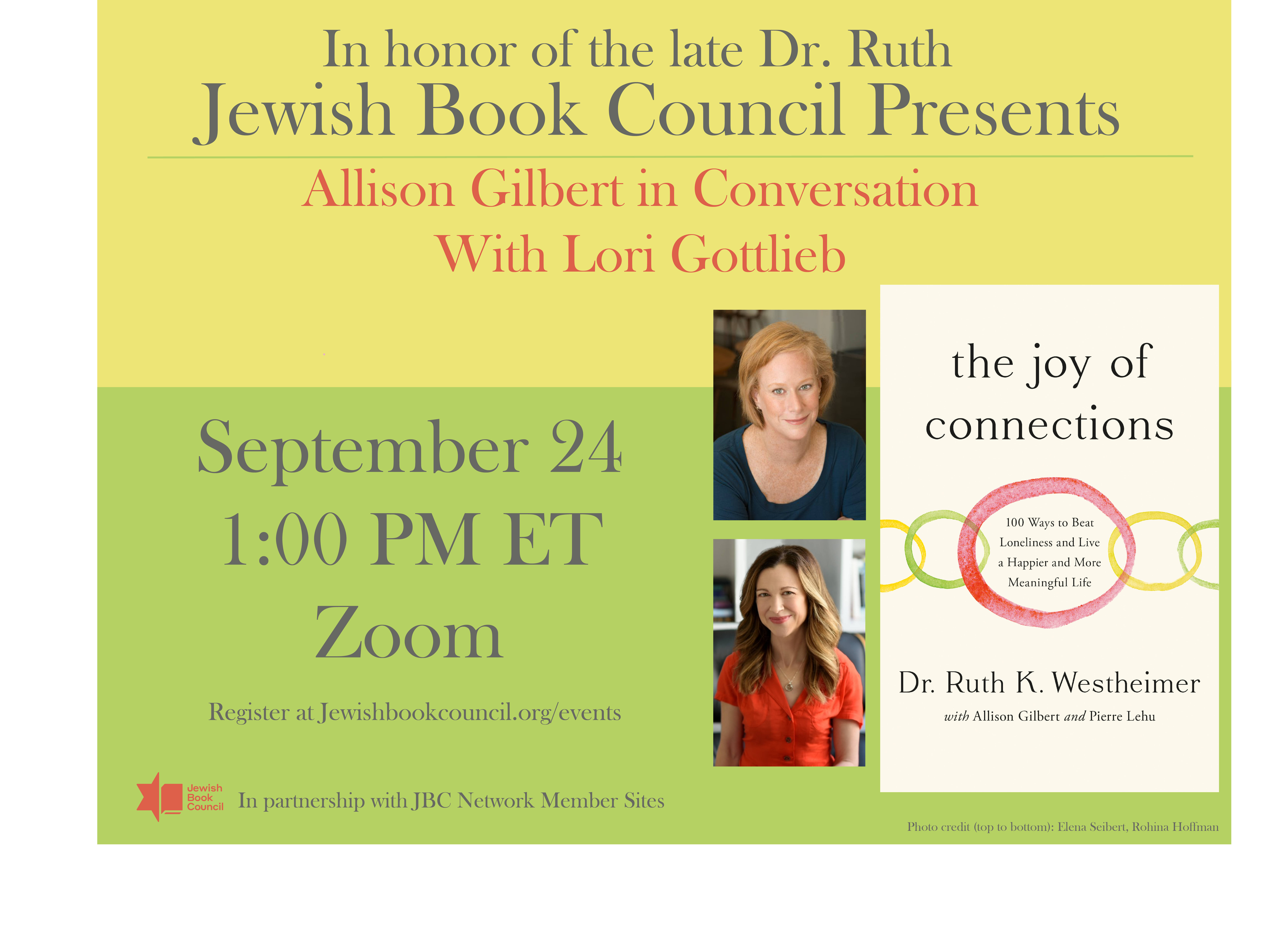 Community One Read in Honor of Dr. Ruth with Allison Gilbert and Lori ...
